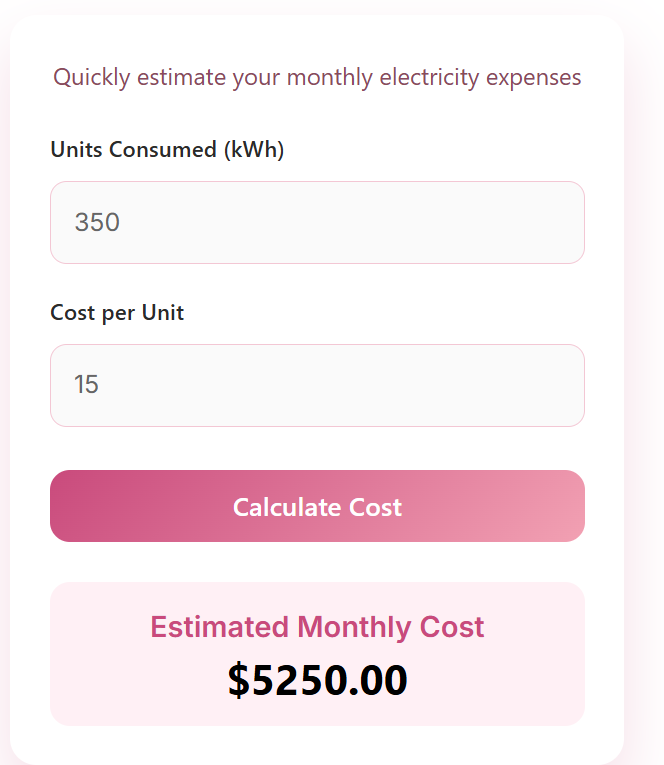 Utility Bill Calculator – Calculate Electricity Costs Easily