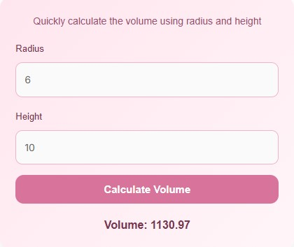 Volume of a Cylinder Calculator – Instantly Calculate Cylinder Volume