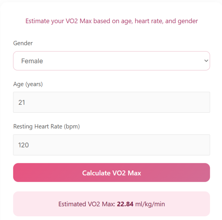 VO2 Max Calculator – Estimate Your Fitness Level Instantly