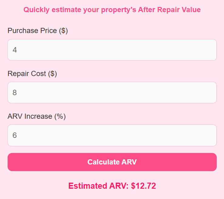 ARV Calculator Estimate After Repair Value Instantly