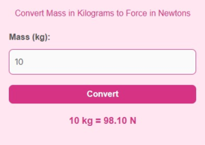 KG to Newtons Calculator – Instantly Convert Kilograms to Force (N)