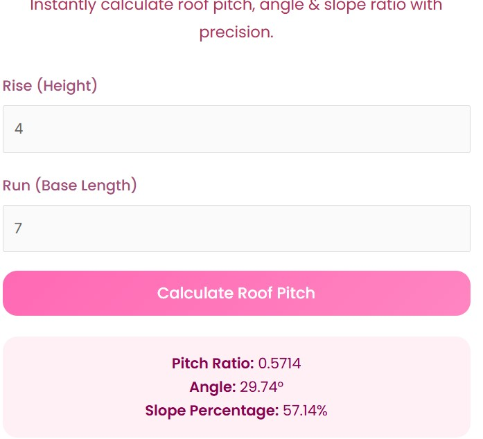 Roof Pitch Calculator Calculate Roof Angle, Slope & Pitch Ratio Online